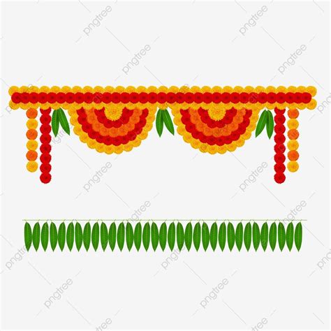Marigold Flower Decoration Vector Hd Images Marigold Toran Decorative