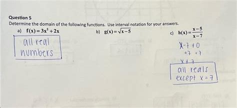 Solved Question Determine The Domain Of The Following Chegg