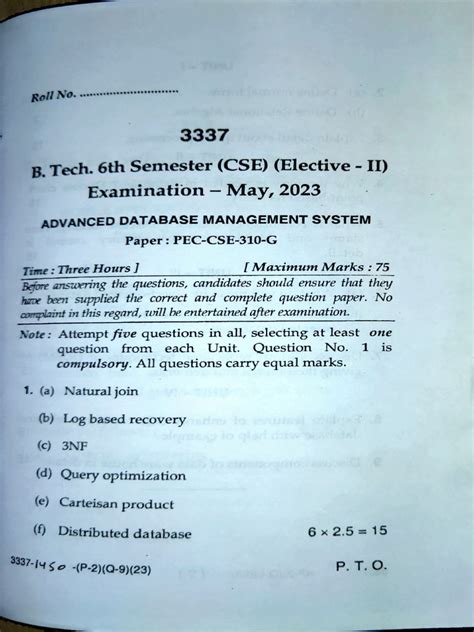 Adbms Previous Year Pdf Databases Information Science