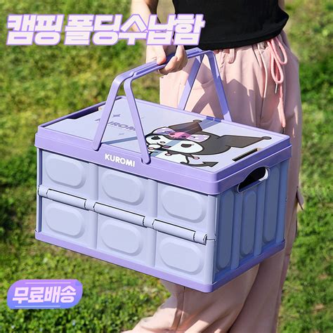 Wish 산리오 피크닉 보관함 투각 캠핑 트렁크정리함 접이식 폴딩수납함 캠핑