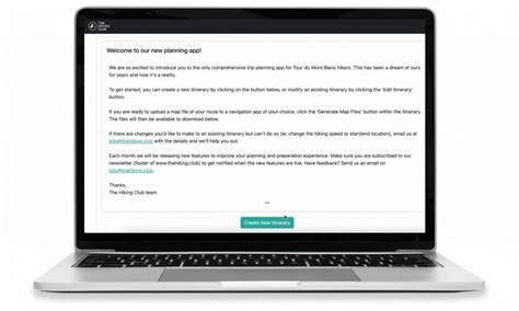 Planning App — The Hiking Club