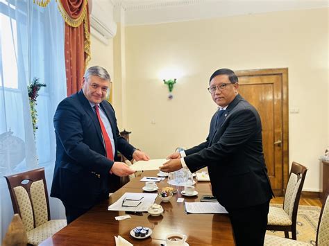 ရုရှားဖက်ဒရေးရှင်းနိုင်ငံဆိုင်ရာ မြန်မာသံအမတ်ကြီး ဦးသစ်လင်းအုန်း ရုရှားဒုတိယ နိုင်ငံခြားရေးဝန်က