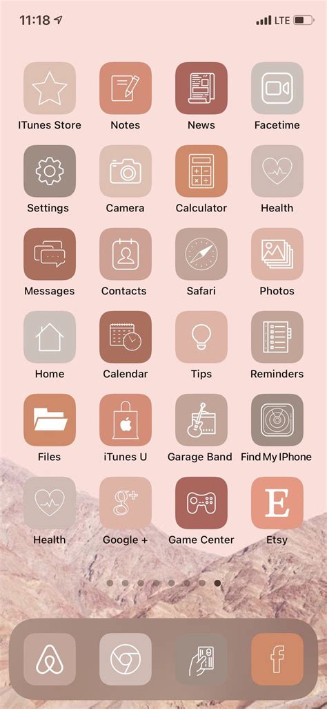 NUDE PINK Ios Minimalist Boho Neutral App Icons Bundle Etsy
