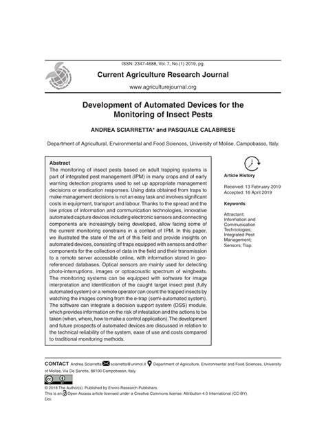 Pdf Development Of Automated Devices For The Monitoring Of Insect Pests