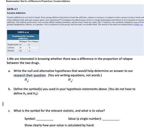 Solved Randomization Test For A Difference In Proportions