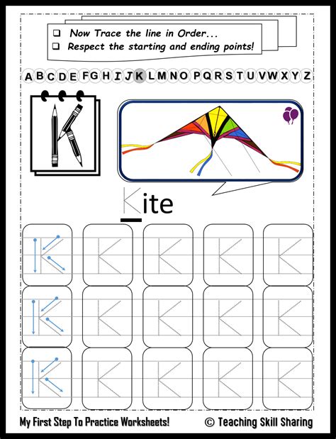 Handwriting Patterns Practicing And Tracing The Dotted Letter From K