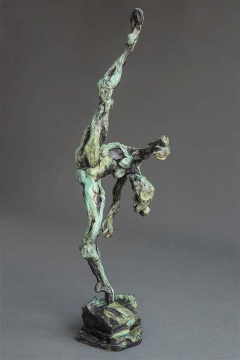 W W Hung Yearning 1 9 Male Nude Figurative Statuette Bronze