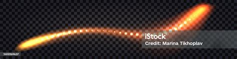 빛나는 빛의 흔적 불 반짝이는 파도가 소용돌이칩니다 전기 천둥 볼트 Dhiny 비행 에너지 광선 레이저 빔 투명한 배경에 고립 된 곡선 벡터 일러스트 레이 션 불길에 대한