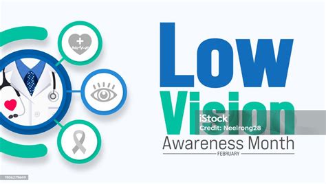 2월은 저시력 인식의 달 배경 템플릿입니다 휴일 컨셉 배경 배너 플래카드 카드 및 포스터 디자인 템플릿입니다 9월에 대한 스톡