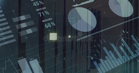image of infographic interface and computer language over data server