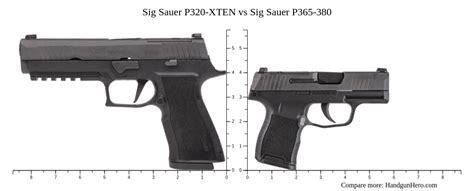 Sig Sauer P XTEN Vs Sig Sauer P Size Comparison Handgun Hero