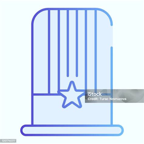 삼촌 샘 모자 플랫 아이콘입니다 흰색에 격리 된 미국 모자 벡터 그림입니다 애국 모자 그라데이션 스타일 디자인 웹 및 응용 프로그램을 위해 설계 Eps 10 7월에 대한
