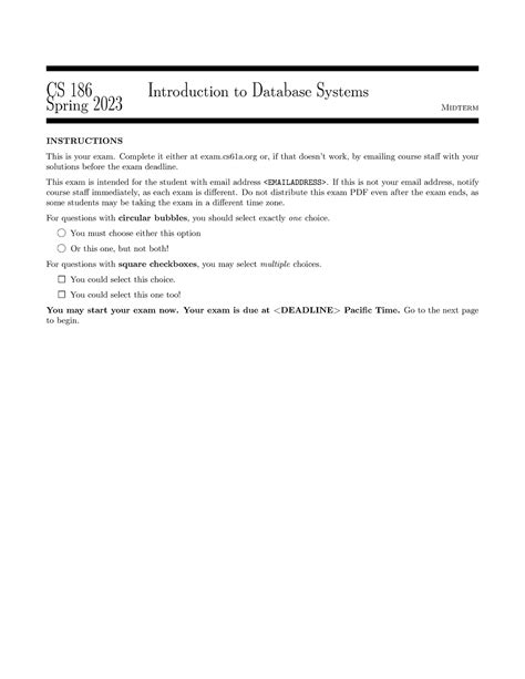 lec note 05 cs107 cs 186 introduction to database systems spring 2023 midterm instructions