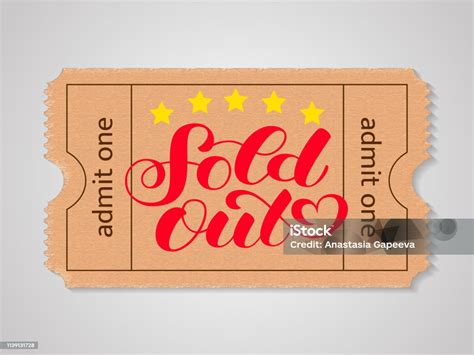 하나의 시네마 티켓 흰색 배경에 고립 레터링이 매진 되었습니다 벡터 일러스트 매표소에 대한 스톡 벡터 아트 및 기타 이미지 매표소 벡터 산업 Istock