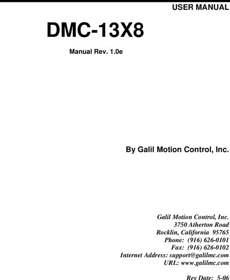 Galil Dmc 13x8 User Manual To The 256ee0cf 1fd6 4caf A4eb 34c1cee44fd3
