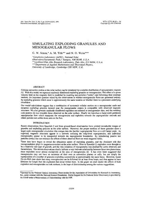 Pdf Simulating Exploding Granules And Mesogranular Flows Dokumentips