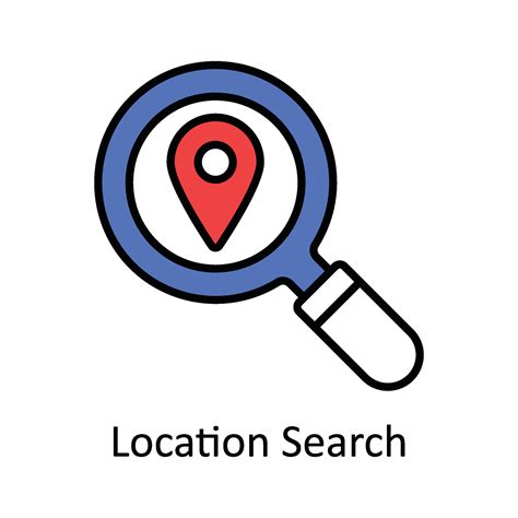 Location Search Vector Fill Outline Icon Design Illustration Map And Navigation Symbol On White