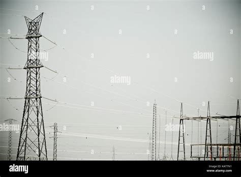 Closeup Of An Electrical Substation Stock Photo Alamy