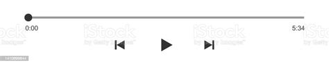 Audio Or Video Player Progress Loading Bar With Time Slider Pause