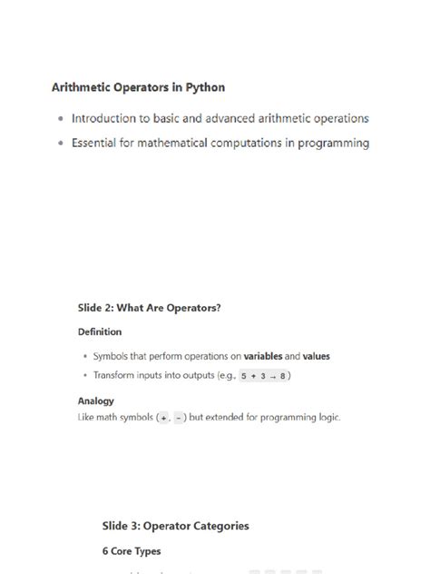 Notes Lec4 Arithmetic Operators Pdf