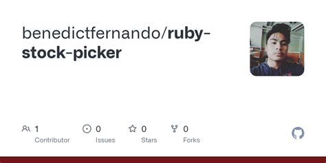 Github Benedictfernandoruby Stock Picker