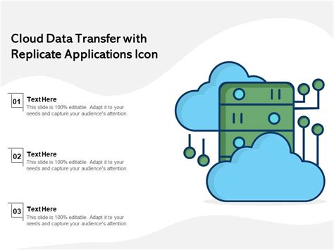 Cloud Data Transfer With Replicate Applications Icon Ppt Powerpoint Presentation Icon