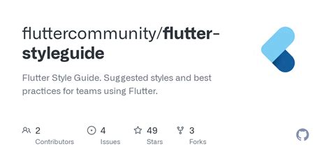 GitHub Fluttercommunity Flutter Styleguide Flutter Style Guide Suggested Styles And Best