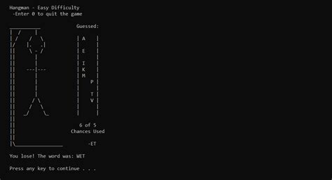 ASCII Hangman Joseph MacLauchlan