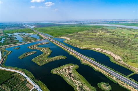 黄河两岸是我家高清大图瞰惠农区迎河湾湿地公园 宁夏新闻网