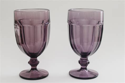Libbey Duratuff Glass Goblets Discontinued Violet Purple Gibraltar Big