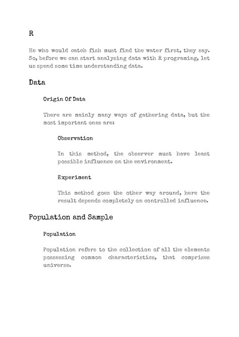 R Data Analysis Basics Using R Programming Language R He Who Would Catch Fish Must Find The