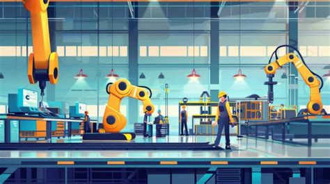 Hightech Robotics Factory With Automated Assembly Line And Focused Engineers Premium Ai