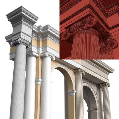 Ionic Order Vignola 3d Model For Corona