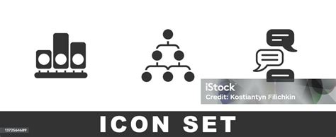 랭킹 스타 계층 구조 기관 차트 및 음성 버블 채팅 아이콘을 설정합니다 벡터 기업 문화에 대한 스톡 벡터 아트 및 기타 이미지