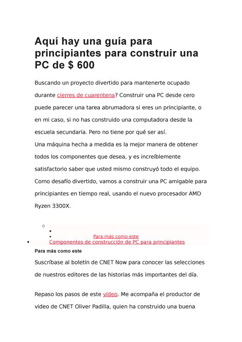 Aquí Hay Una Guía Para Principiantes Para Construir Una Pc De Aquí Hay Una Guía Para