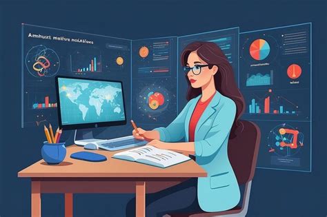 Premium Photo Illustration Of A Teacher Using Ai Algorithms For Predictive Modeling In Science