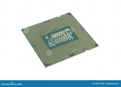 Side View Computer Processor Isolated On White Background CPU Central Processor Unit Computer