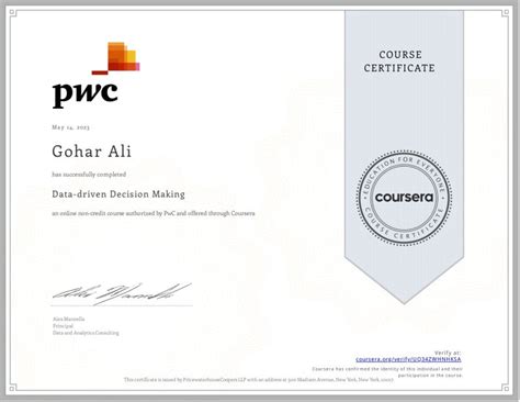 gohar ali on linkedin coursera datadrivendecisionmaking