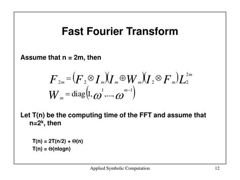 Ppt Applied Symbolic Computation Cs 300 The Fast Fourier Transform