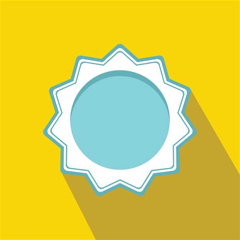 Blue Blank Award Rosette Icon Flat Style 14151888 Vector Art At Vecteezy