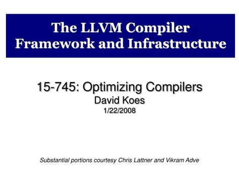 ppt the llvm compiler framework and infrastructure powerpoint
