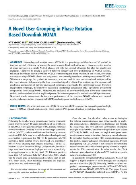 Pdf A Novel User Grouping In Phase Rotation Based Downlink Noma
