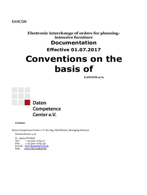 Fillable Online Overview Of The Edifact Eancom Format Fax Email Print Pdffiller
