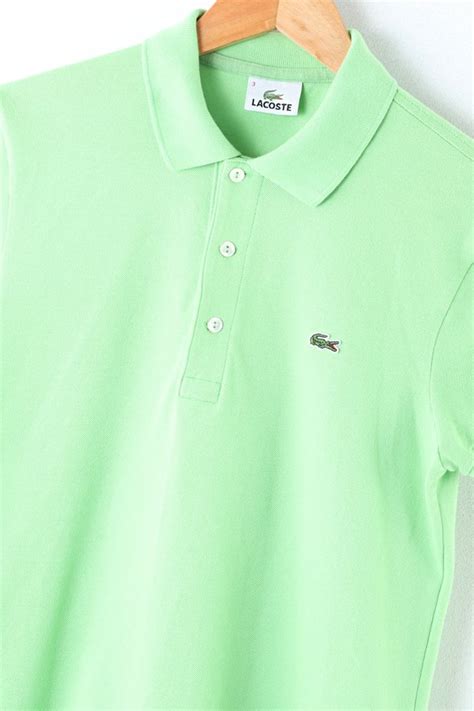 W M 라코스테 반팔 카라 티셔츠 면 놈코어 그린 세컨웨어 헬로마켓
