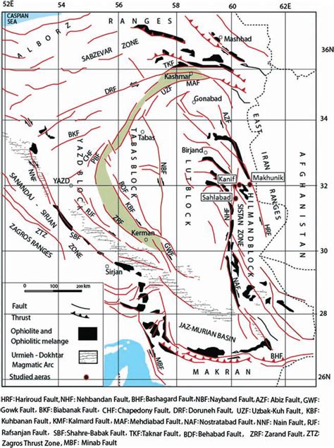 Geological Map Showing The Main Faults Of Iran And Its Litho Tectonic