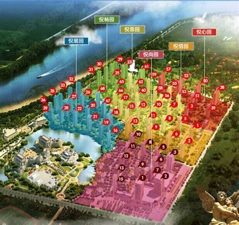 楼座分布图 楼栋户型图 小区楼号分布图 大山谷图库