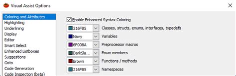 Enhanced Syntax Coloring