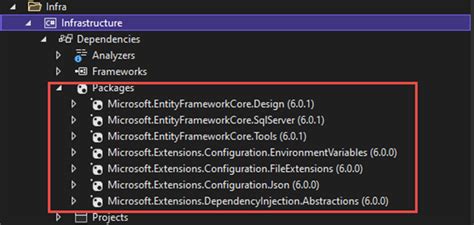 clean architecture with 6 using entity framework