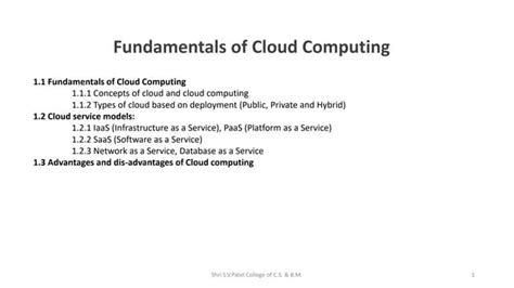 unit 1 fundamentals of cloud computing pdf