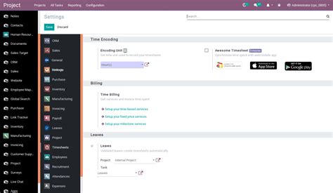 Employee Timesheet Handled By Odoo ERP